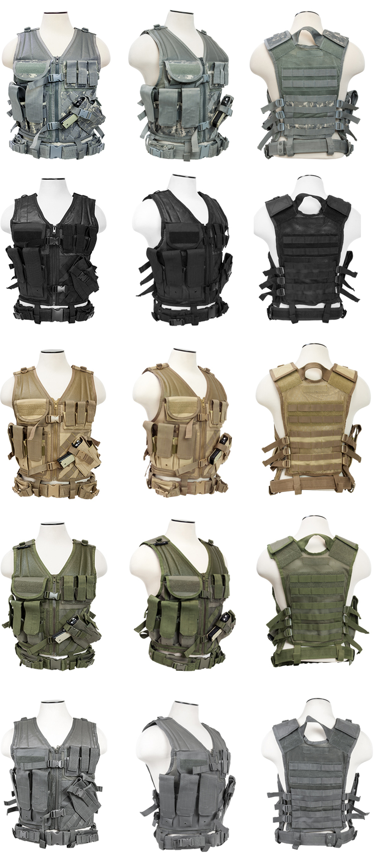 VISM Tactical Vest w/ Rifle + Pistol Magazine Pouches + Web Belt VISM ...